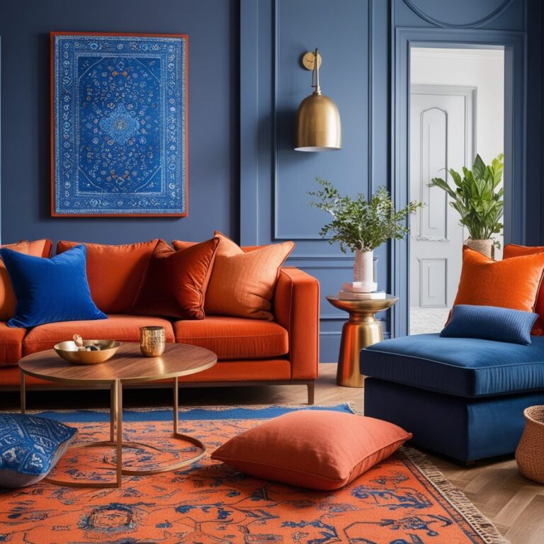 17 Blue And Orange Living Room Ideas - Home Pedos