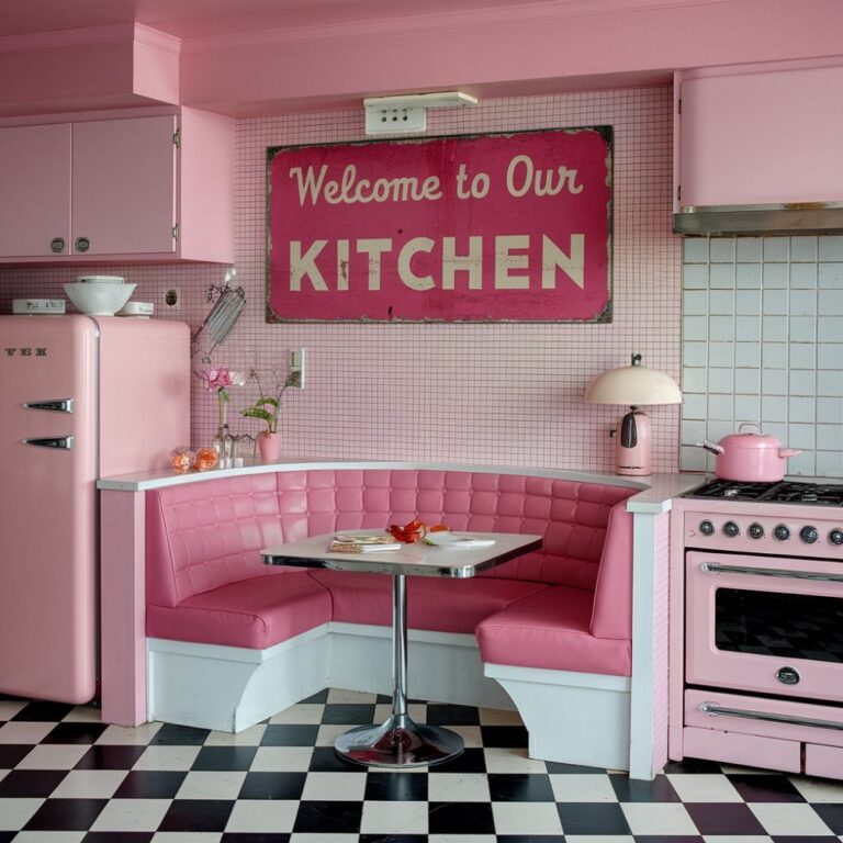 32 Retro Pink Kitchen Ideas for 2024 - Home Pedos